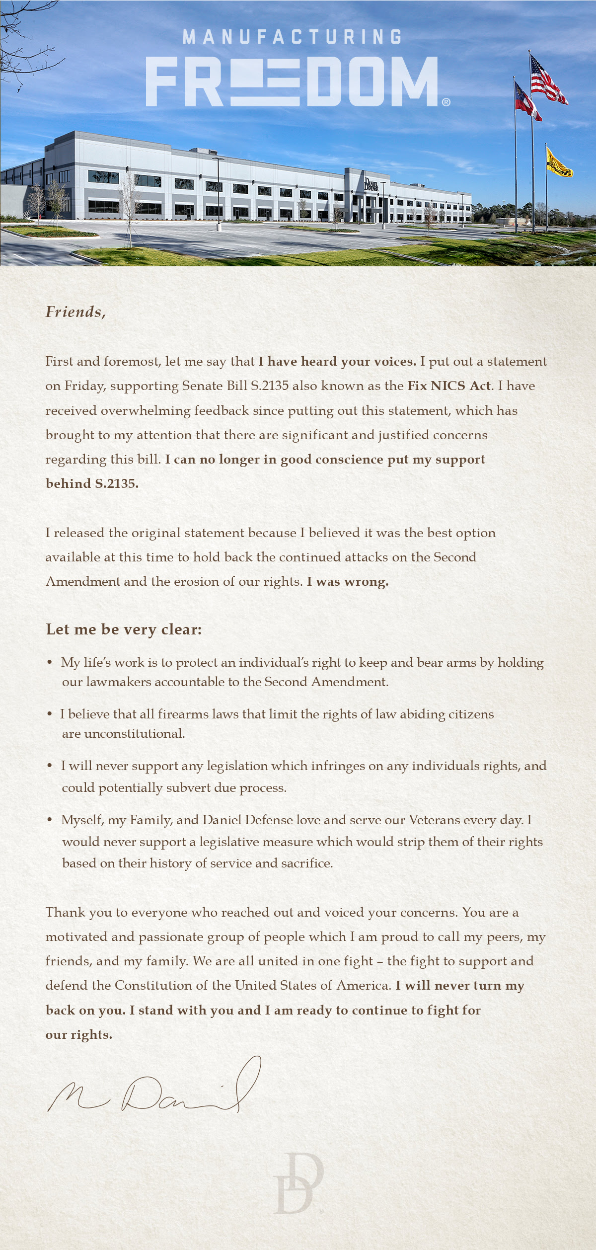 The Captain's Journal » An Open Letter To Marty Daniel And Daniel Defense